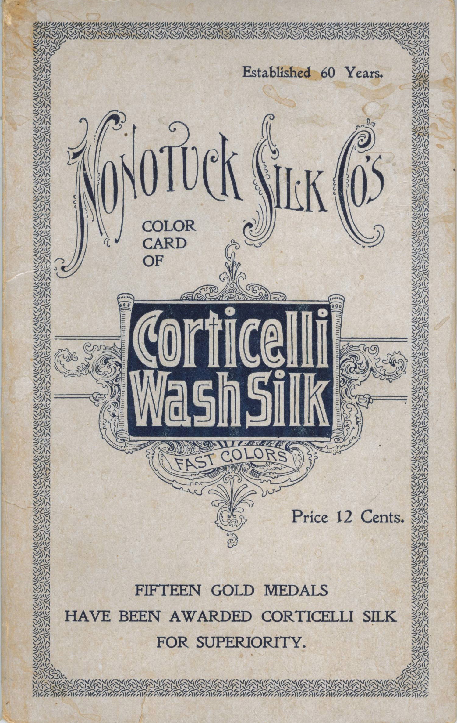 Vintage Yarn Sample Book - Nonotuck Corticelli Wash Silk (PDF Ebook ...