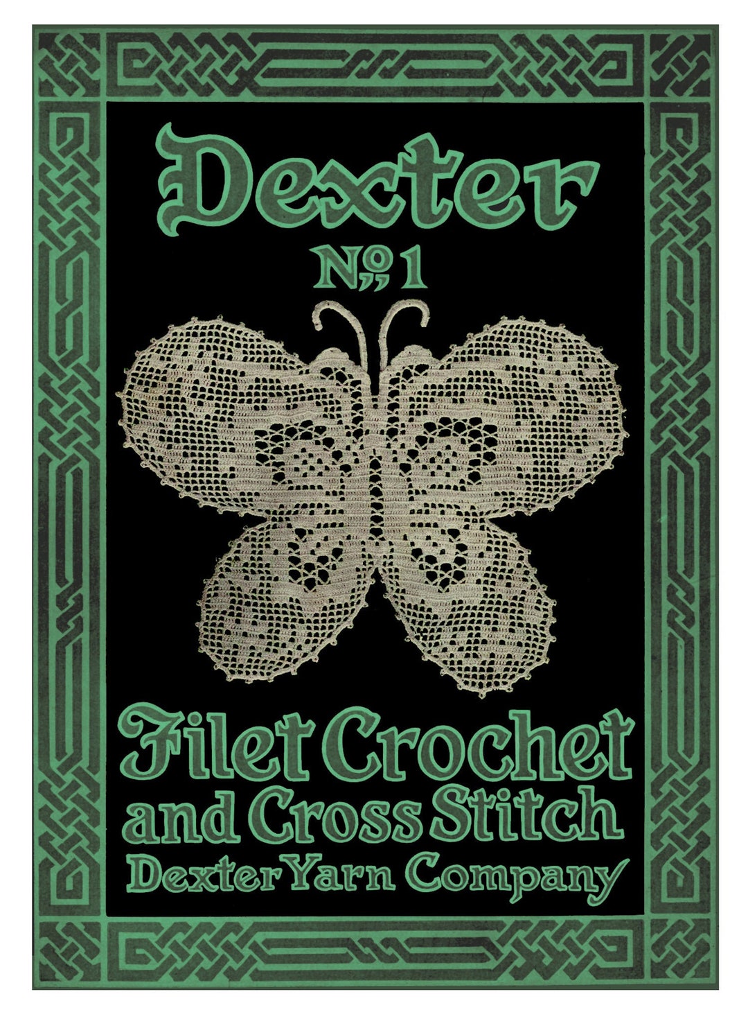 Vintage Filet Crochet & Cross Stitch Patterns: Dexter Yarns #1 (PDF E ...