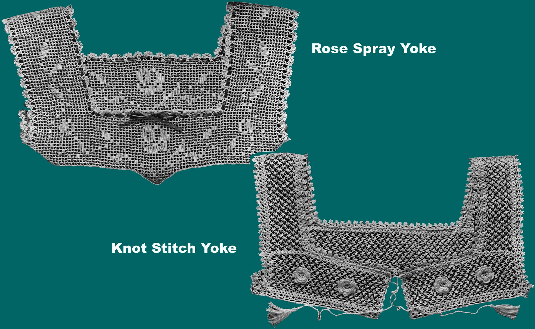Vintage Crochet Patterns: Yokes, Caps, Towel Edgings - Emma Farnes (PDF ...