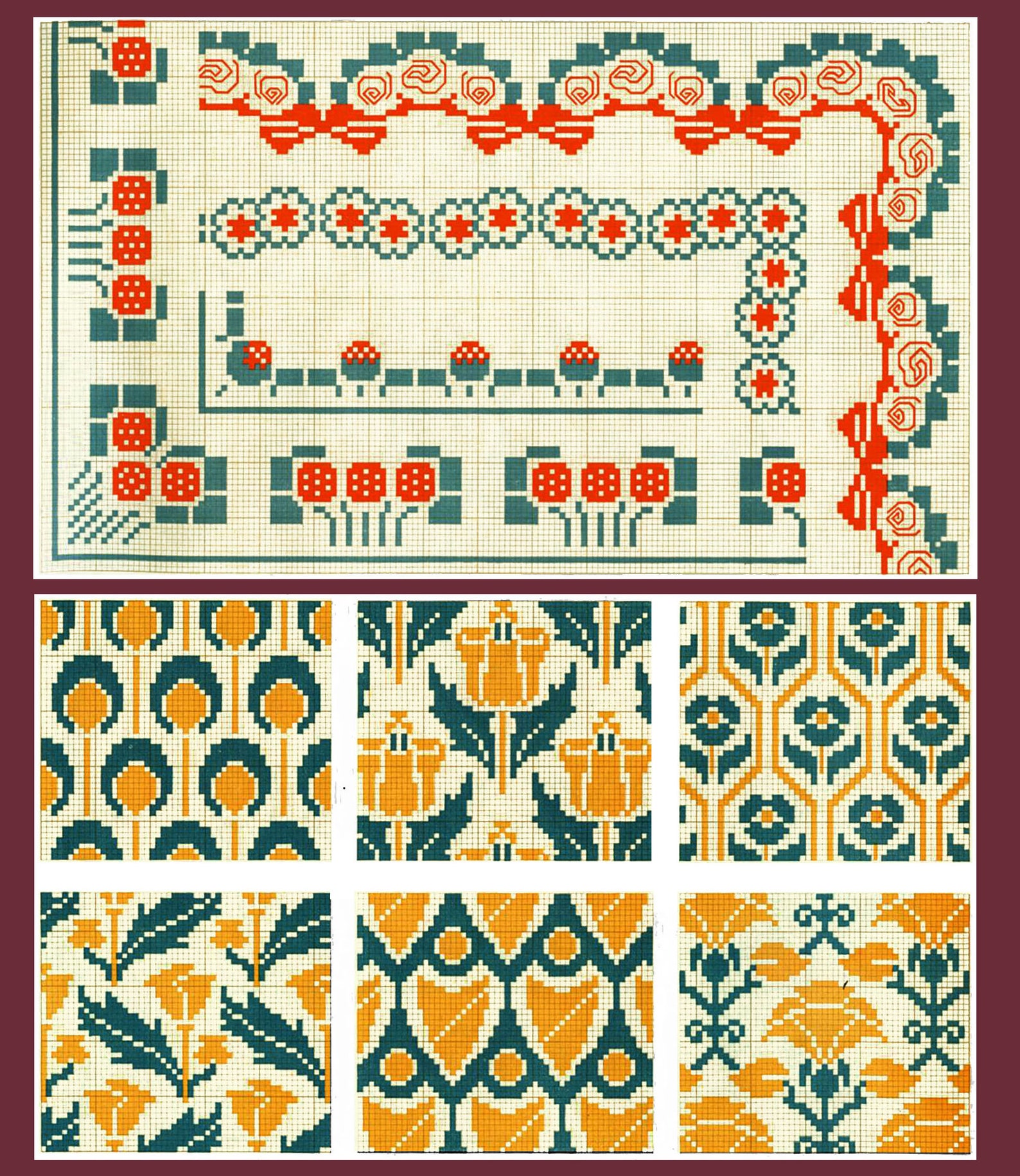 DMC Cross Stitch 2 C.1920 Color Charts and Alphabets Used - Etsy