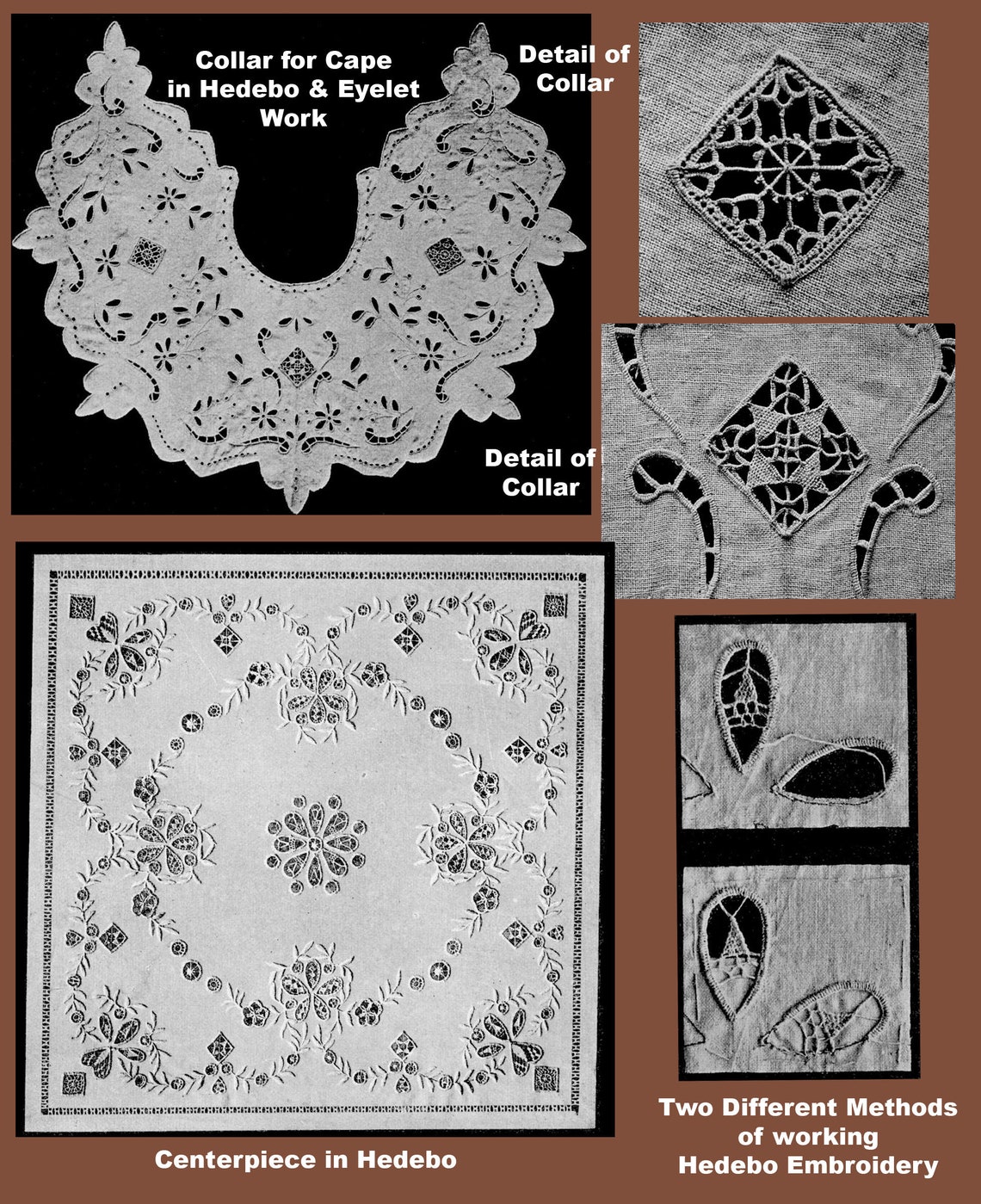 Hedebo & Eyelet Embroidery C.1905 - Rare Needlework Instruction Book ...