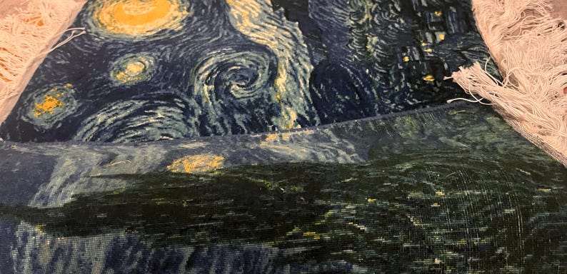 Starry Night Area Rug – Van Gogh Inspired Handmade Carpet - Etsy