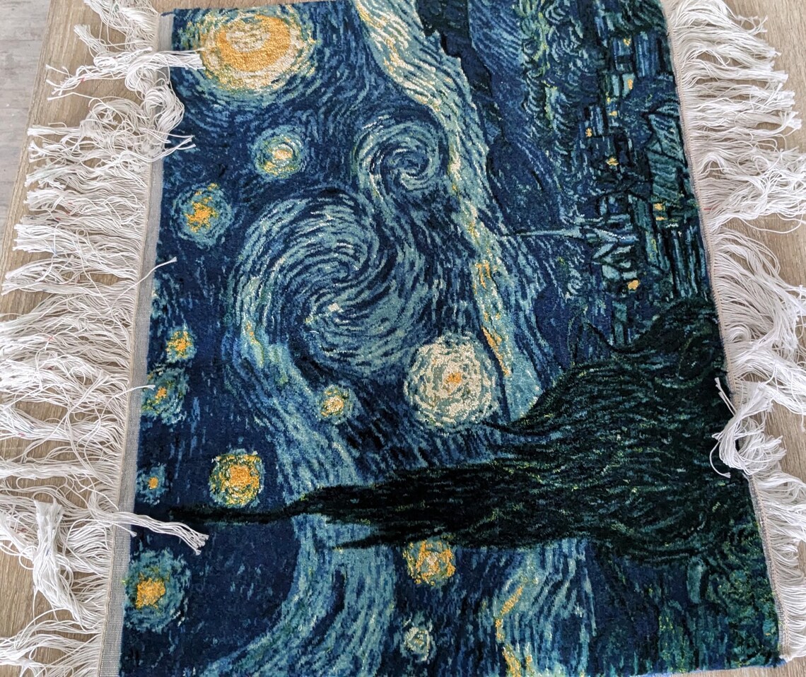 Starry Night Area Rug – Van Gogh Inspired Handmade Carpet - Etsy