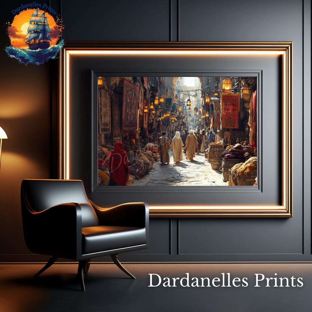 Ottoman Bazaar Art Print: Middle Eastern Scene, Oriental Decor (digital ...
