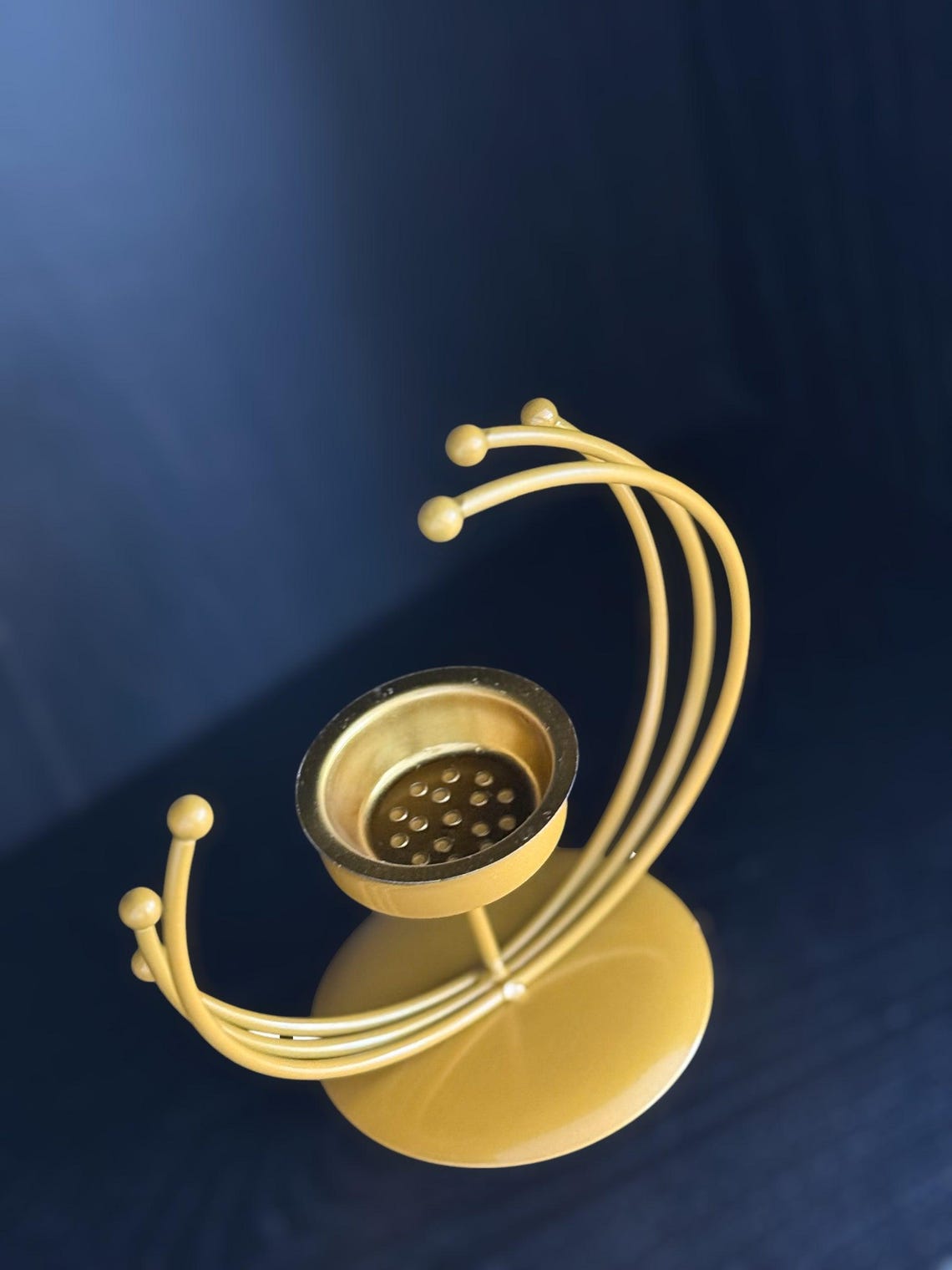 Golden Spiral Incense Burner Bakhoor or Candle Holder FREE 10 Incense ...