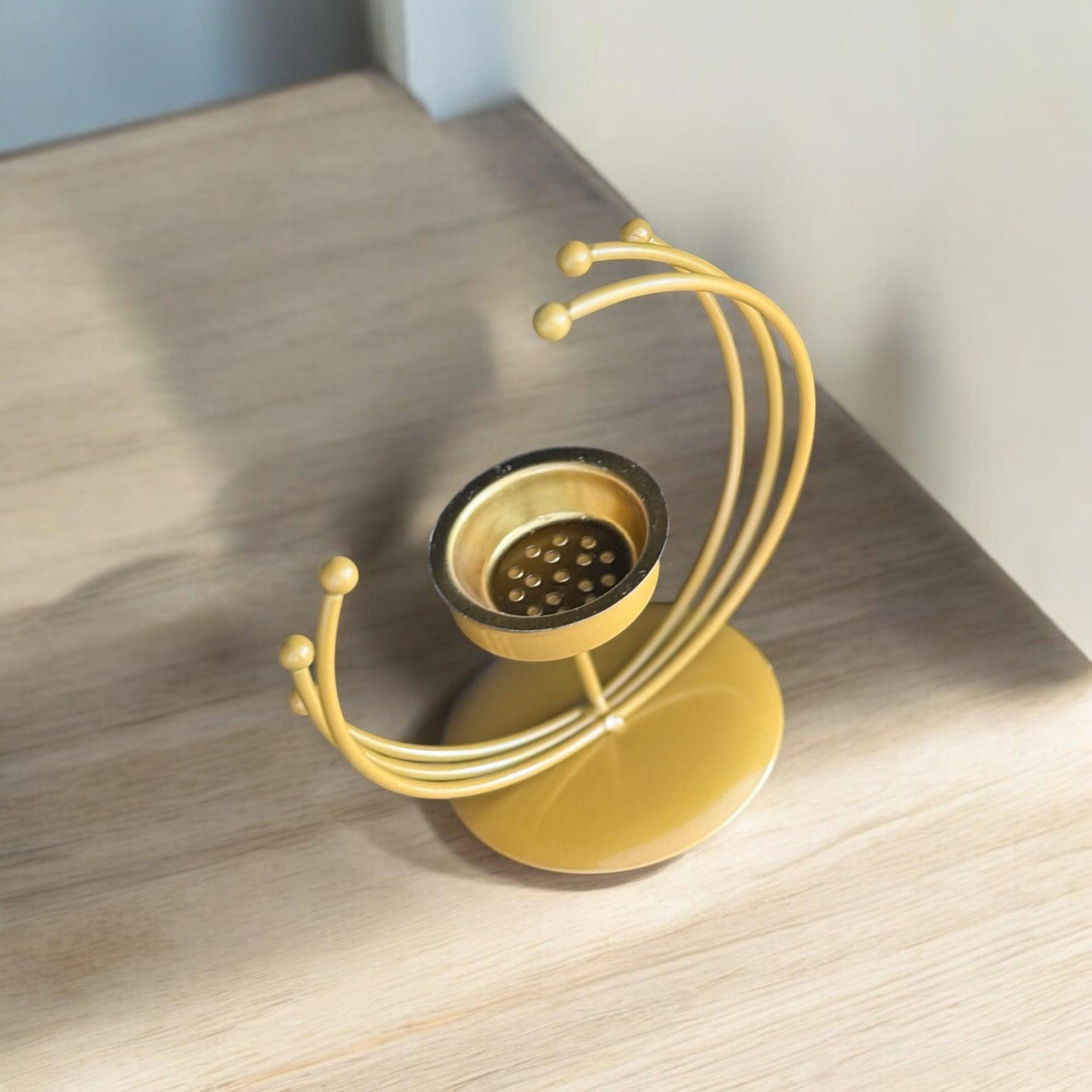 Golden Spiral Incense Burner Bakhoor or Candle Holder FREE 10 Incense ...