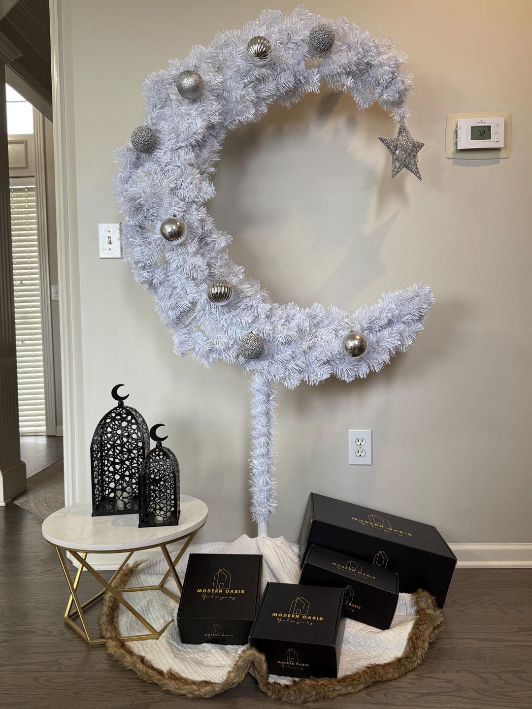 6 Ft Ramadan Eid Islamic Crescent Moon Tree Stand Home Decor Large 6 ...