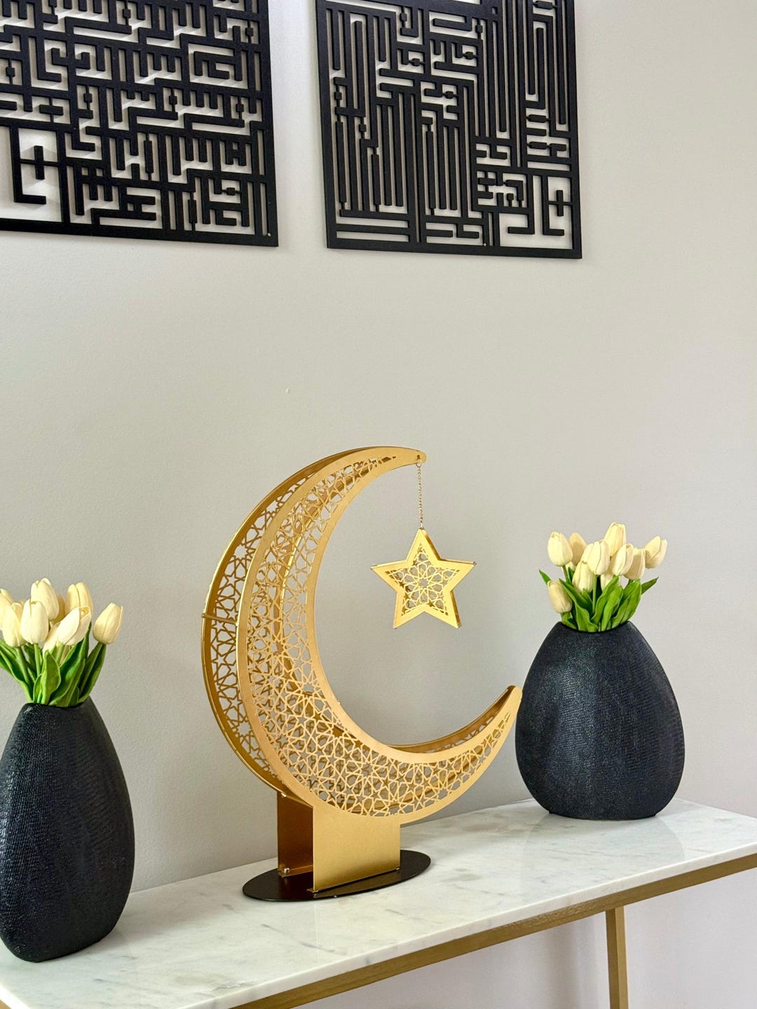 Crescent Moon Home Decor Islamic Ramadan Eid Decor Luxurious Table Top ...