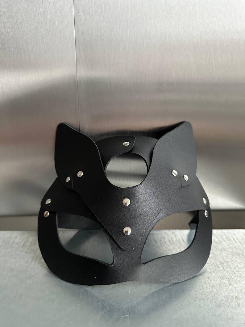 Cat Mask for Women Men, Sexy Leather Catwoman Mask, Cosplay Costume ...
