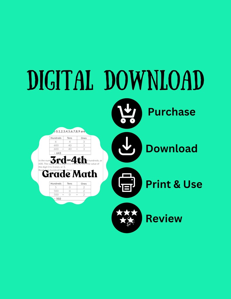 Math Activity Workbook for Grade 3, 3rd Grade Math Worksheets, PDF ...
