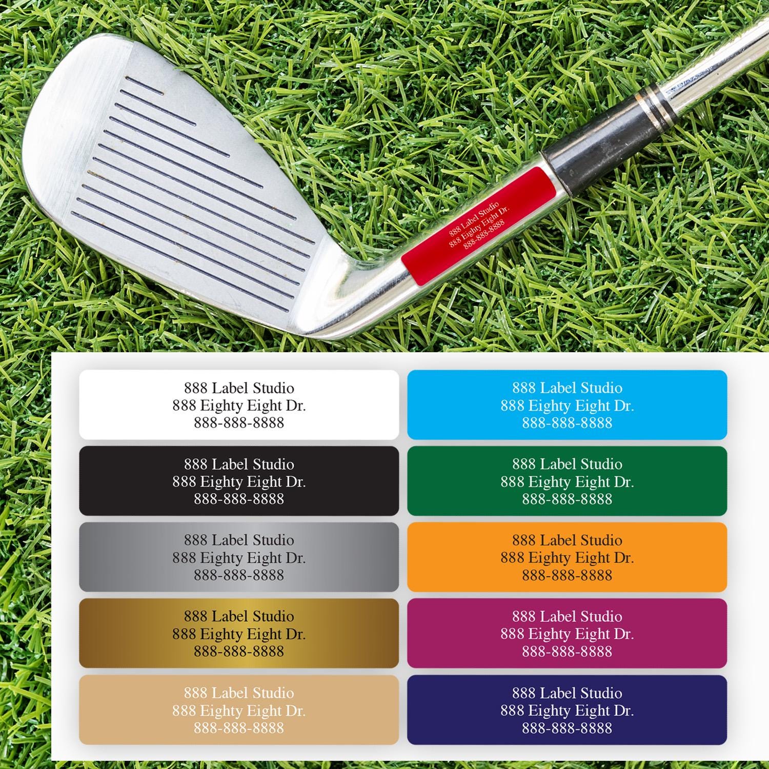 Personalized Golf Club ID Name Labels - Set of 28 Custom Golf Stickers ...