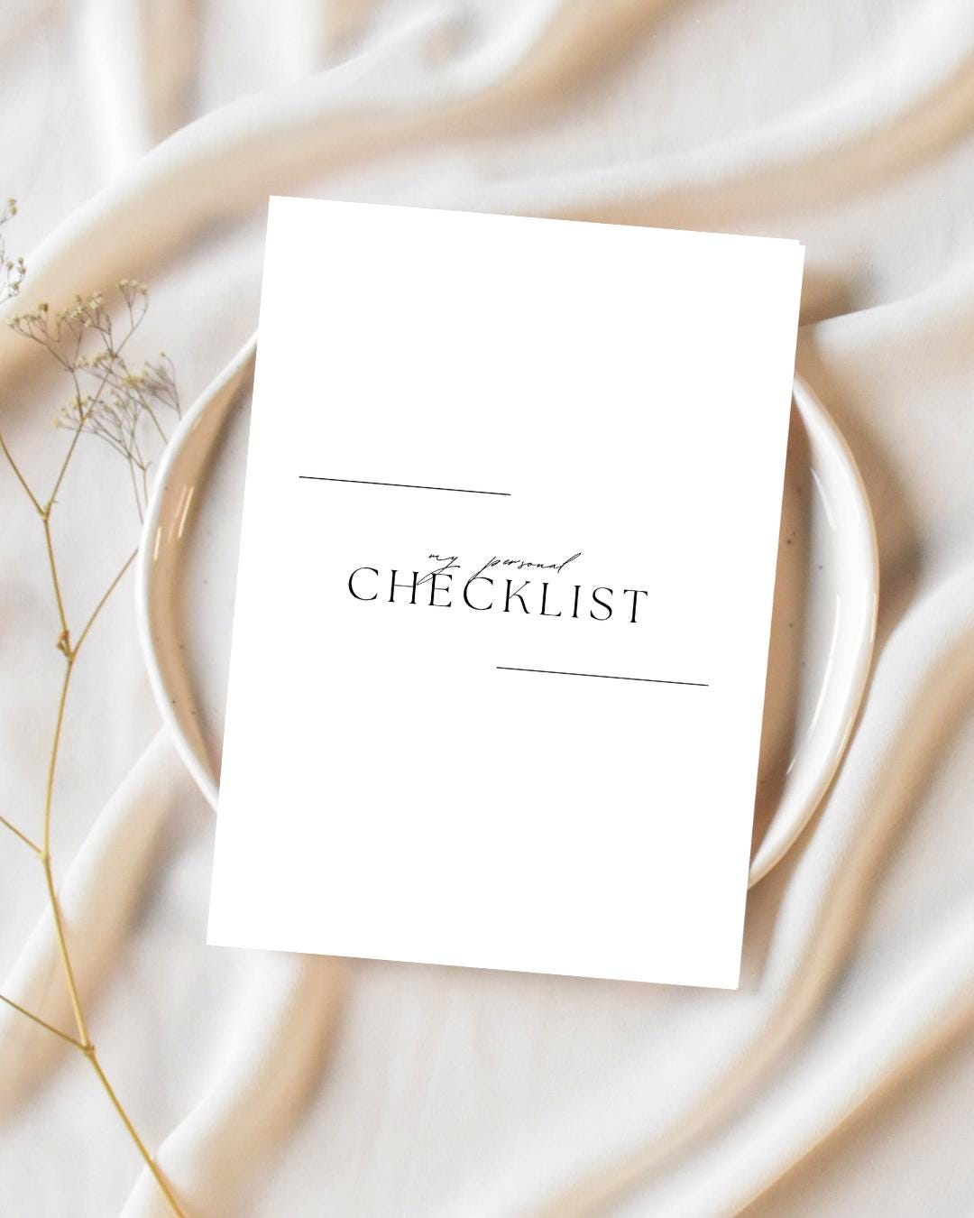 Checklist Template Modern and Elegant - Etsy