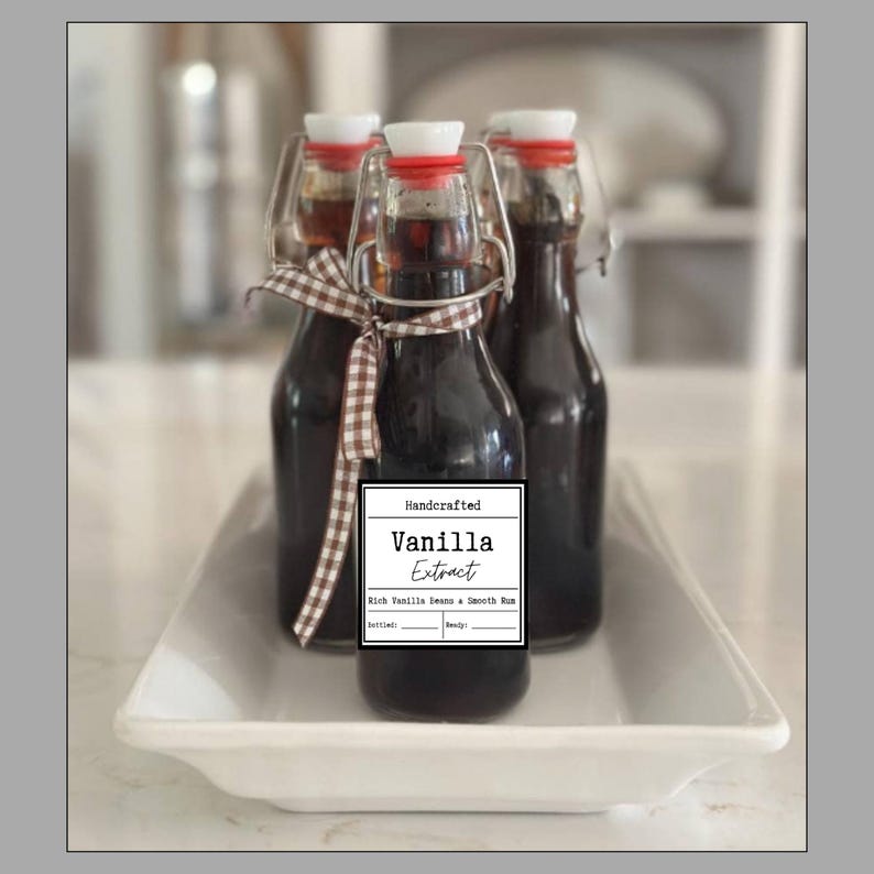 Vanilla Extract Bottle Labels | Printable DIY Gift Tags (instant ...