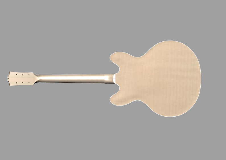 ES 335 Guitar, 3D & 2D Plan, CNC Guitar, Illustration, Guitar Designs ...