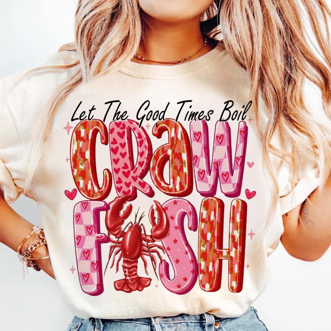 Pink Crawfish Season Png, Crawfish Boil Png, Checkered Louisian ...