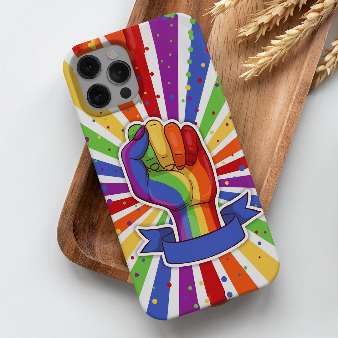 Rainbow LGBT Concept With Power Fist Phone Case for for iPhone 15 ...