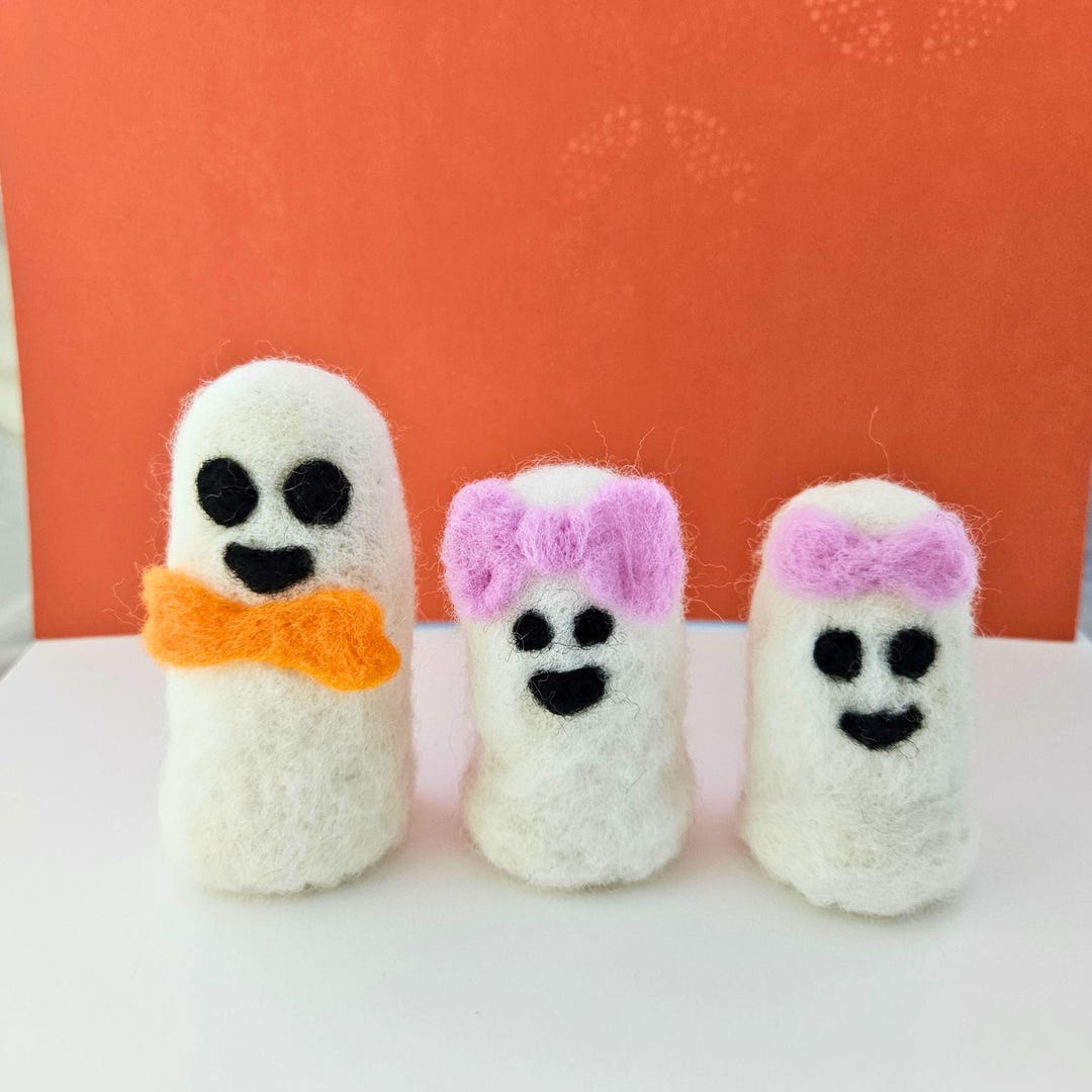 Needle Felted Ghost | Cute Halloween Decor | Wool Ghost Plush ...
