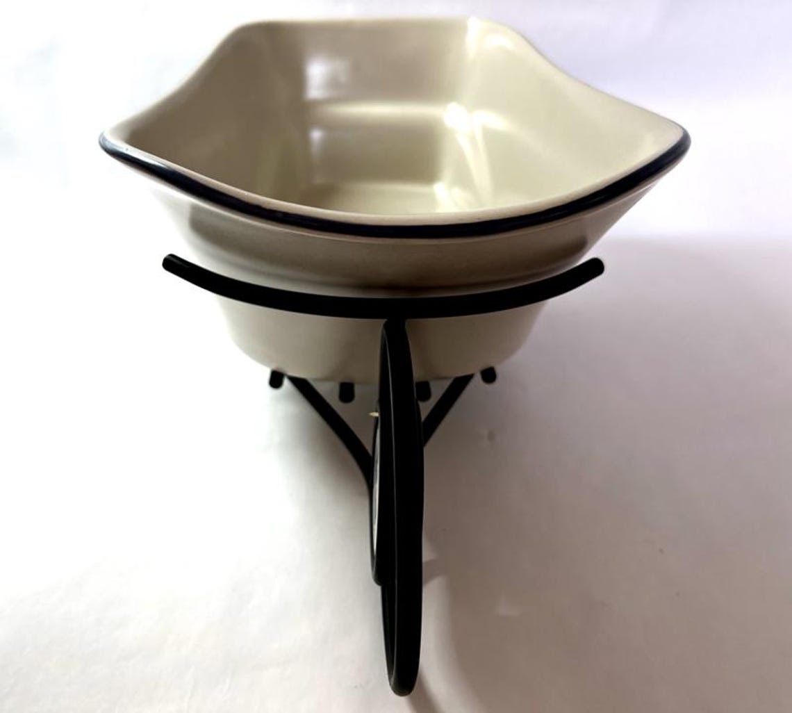 Vintage Ceramic Wheelbarrow Container - Hand-painted Floral Design ...