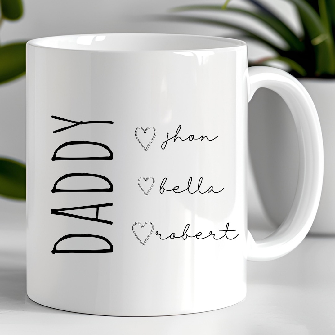 Personalized Names Mug, Fathers Day Gift, Mug for Dad, Gift for Him ...