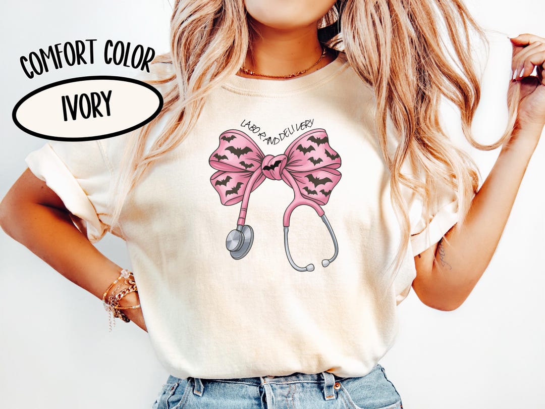 Comfort Colors® Labor and Delivery Nurse Shirt, Coquette Bow ...