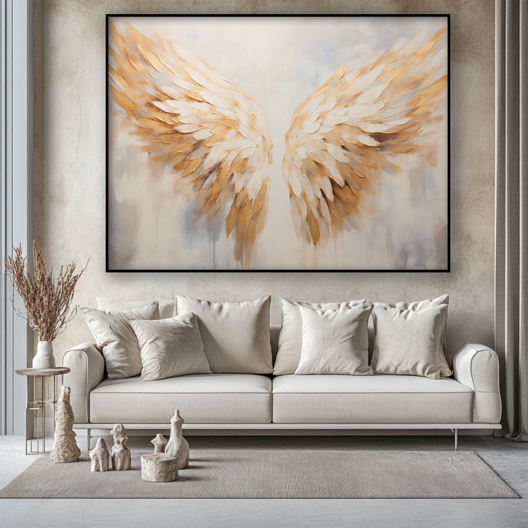 Hand-painted Wing Oil Painting: Abstract Textured Canvas Art - Etsy