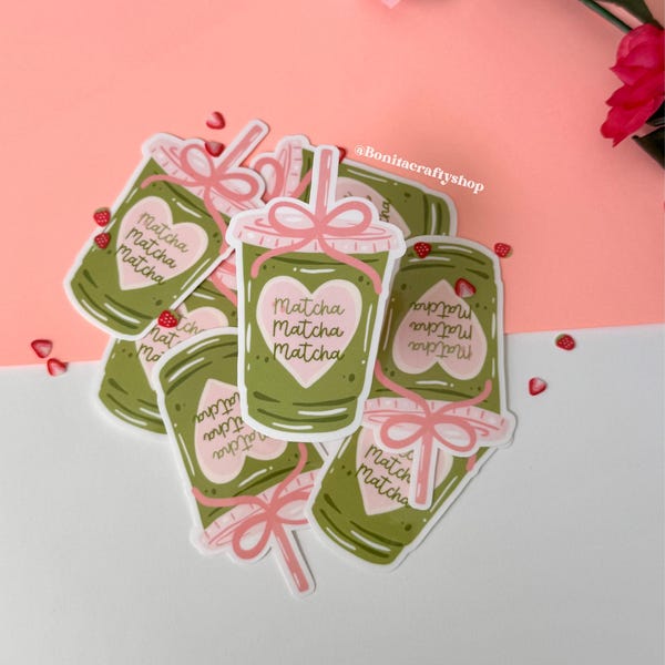 Vinyl Matcha Stickers - Etsy