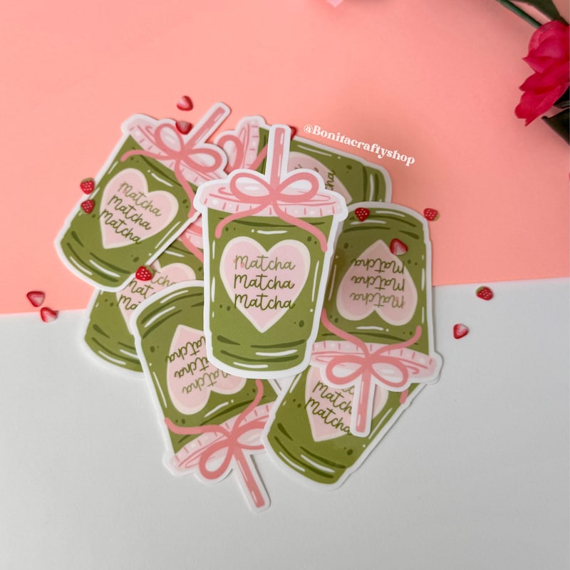 Vinyl Matcha Stickers - Etsy