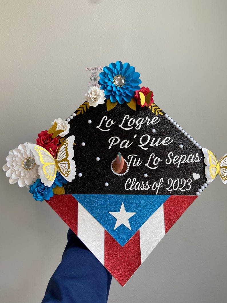 Custom Personalized Puerto Rico Flag Graduation Cap Topper| Hispanic ...