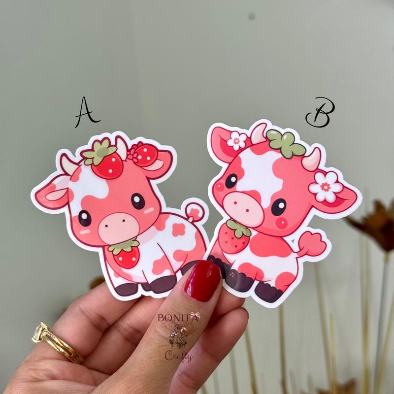 Kawaii Strawberry Cow - Etsy