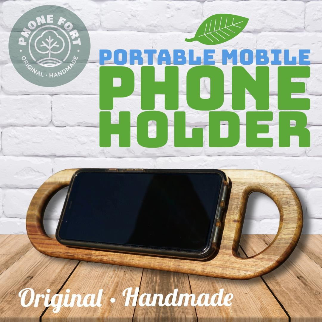 Acacia Wood Phone Fort, Phone Holder, Docking Station, Natural Wood ...