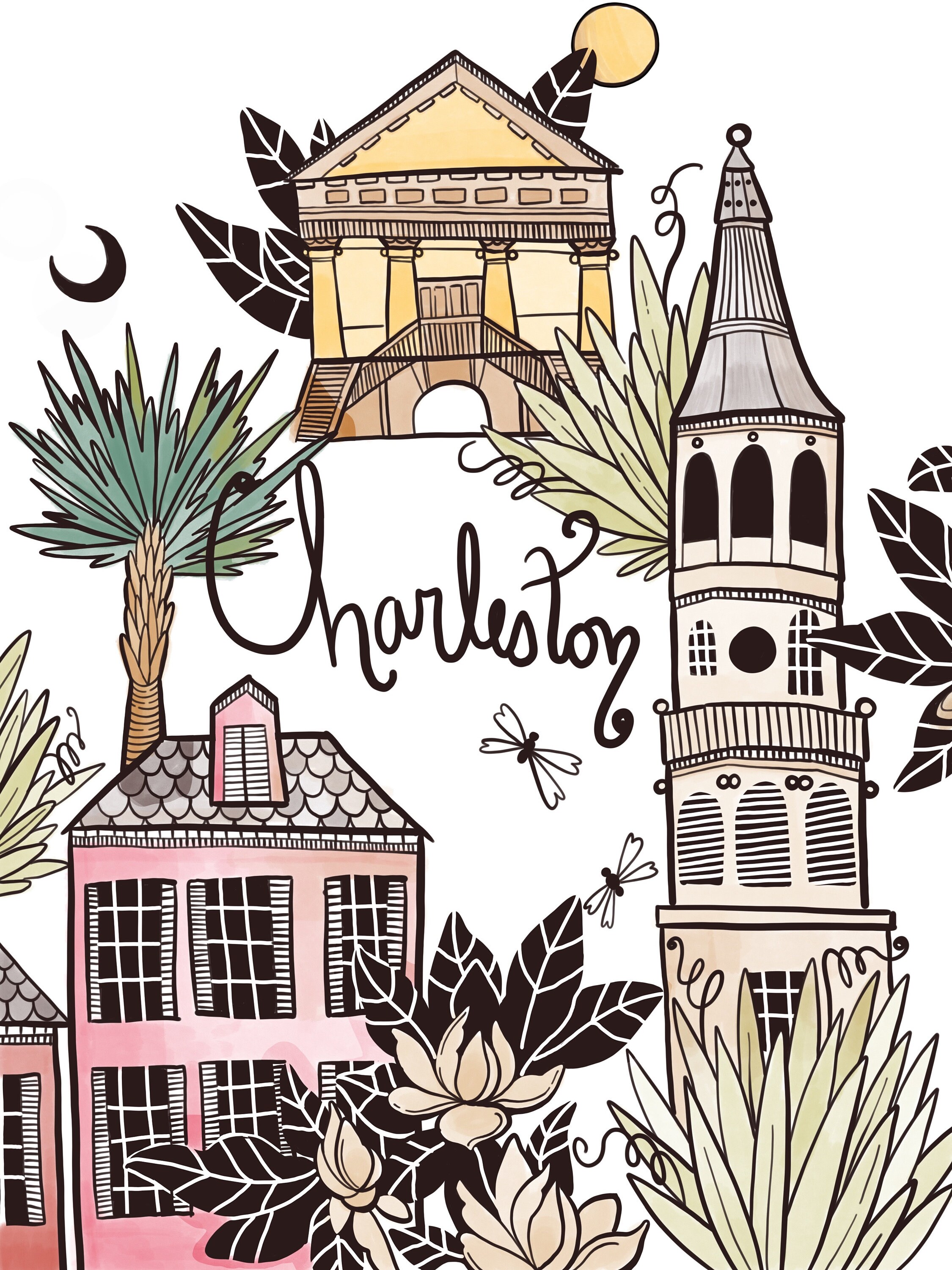 Charleston Art Watercolor Charleston Print Charleston Poster - Etsy