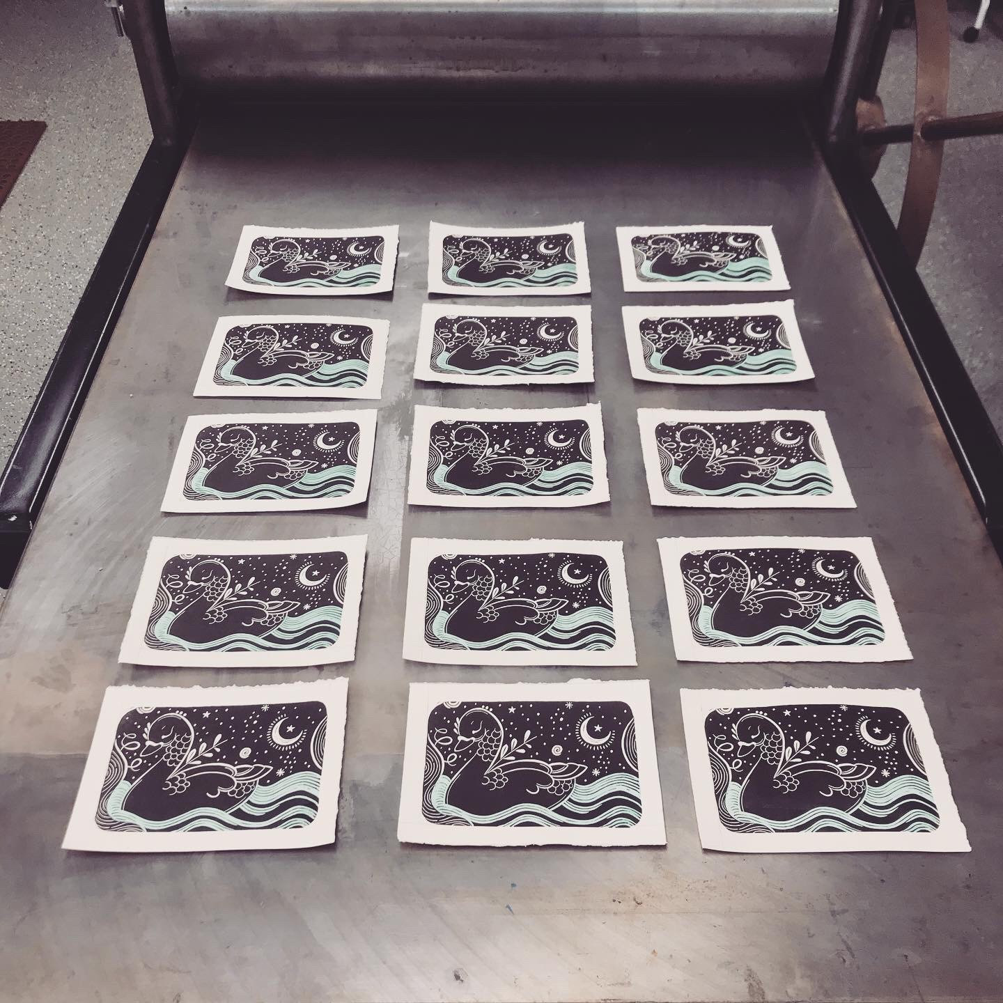 Black Swan Block Print Printmaking Swan Relief Print Linocut | Etsy