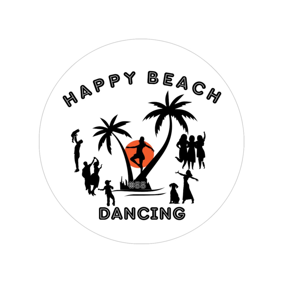 Happy Beach Transparent Round Sticker - Etsy