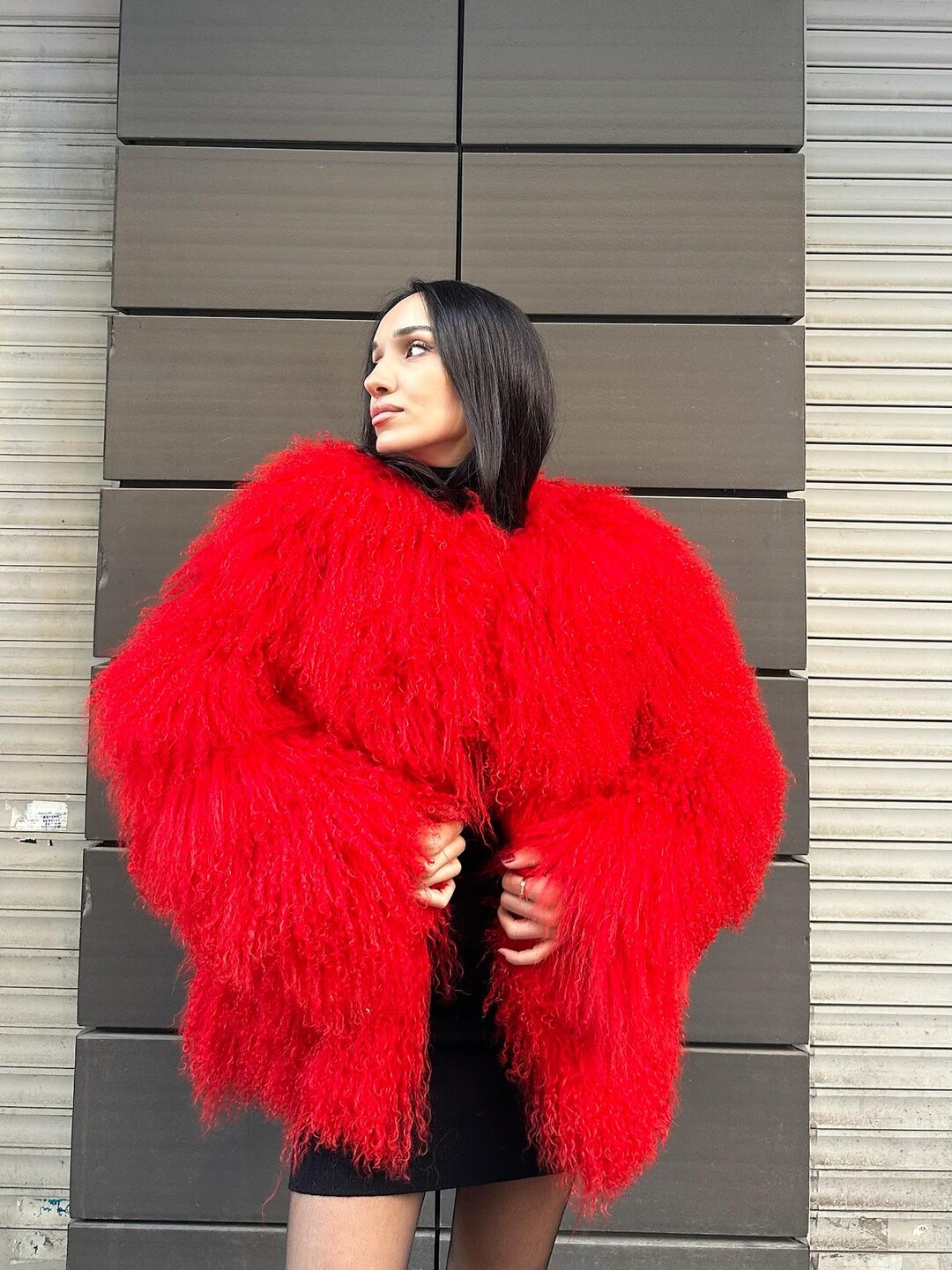 Real Tibetan Lamb Fur Coat, Christmas Coat Mongolian Curly Jacket ...