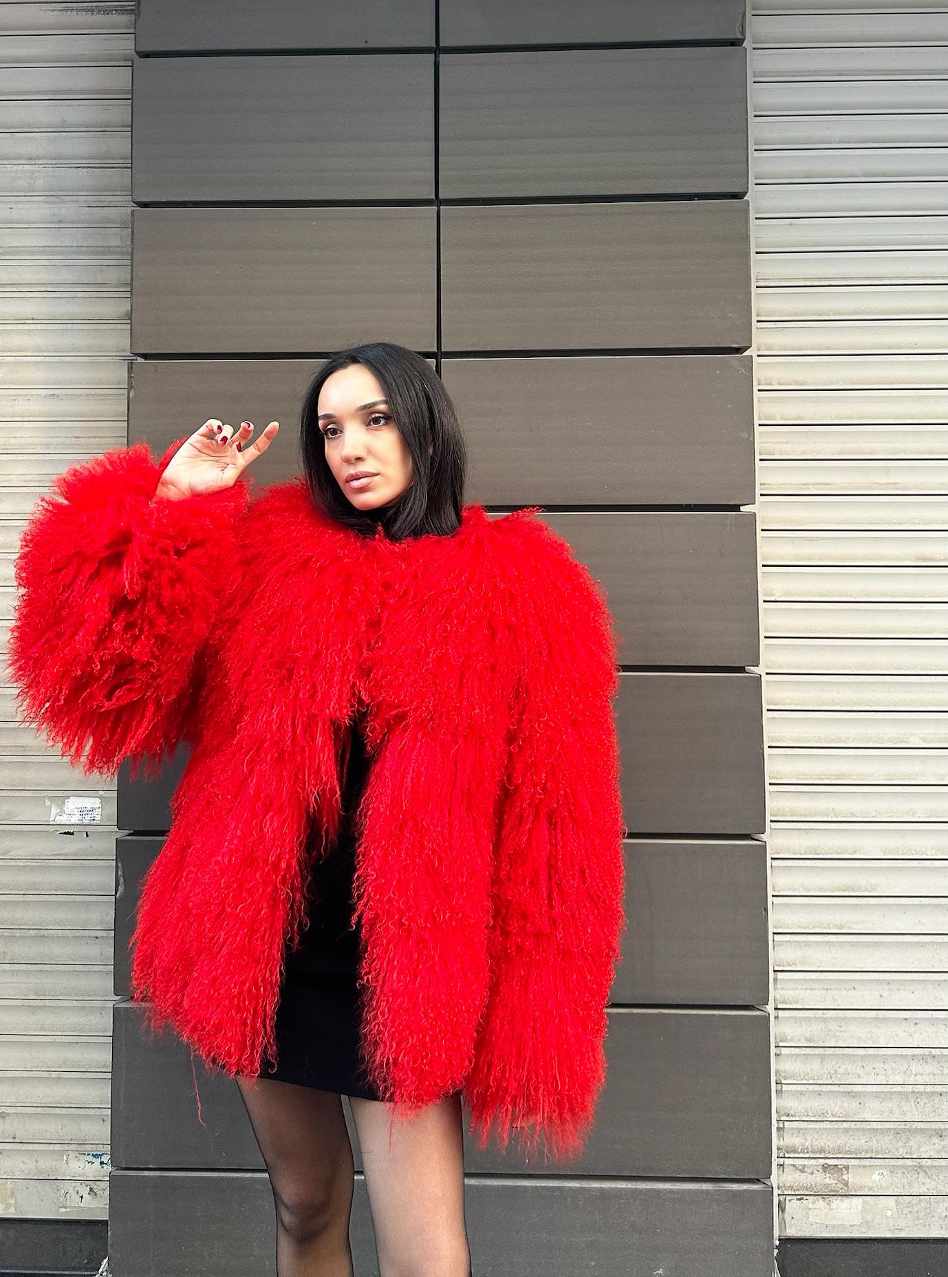 Real Tibetan Lamb Fur Coat, Christmas Coat Mongolian Curly Jacket ...