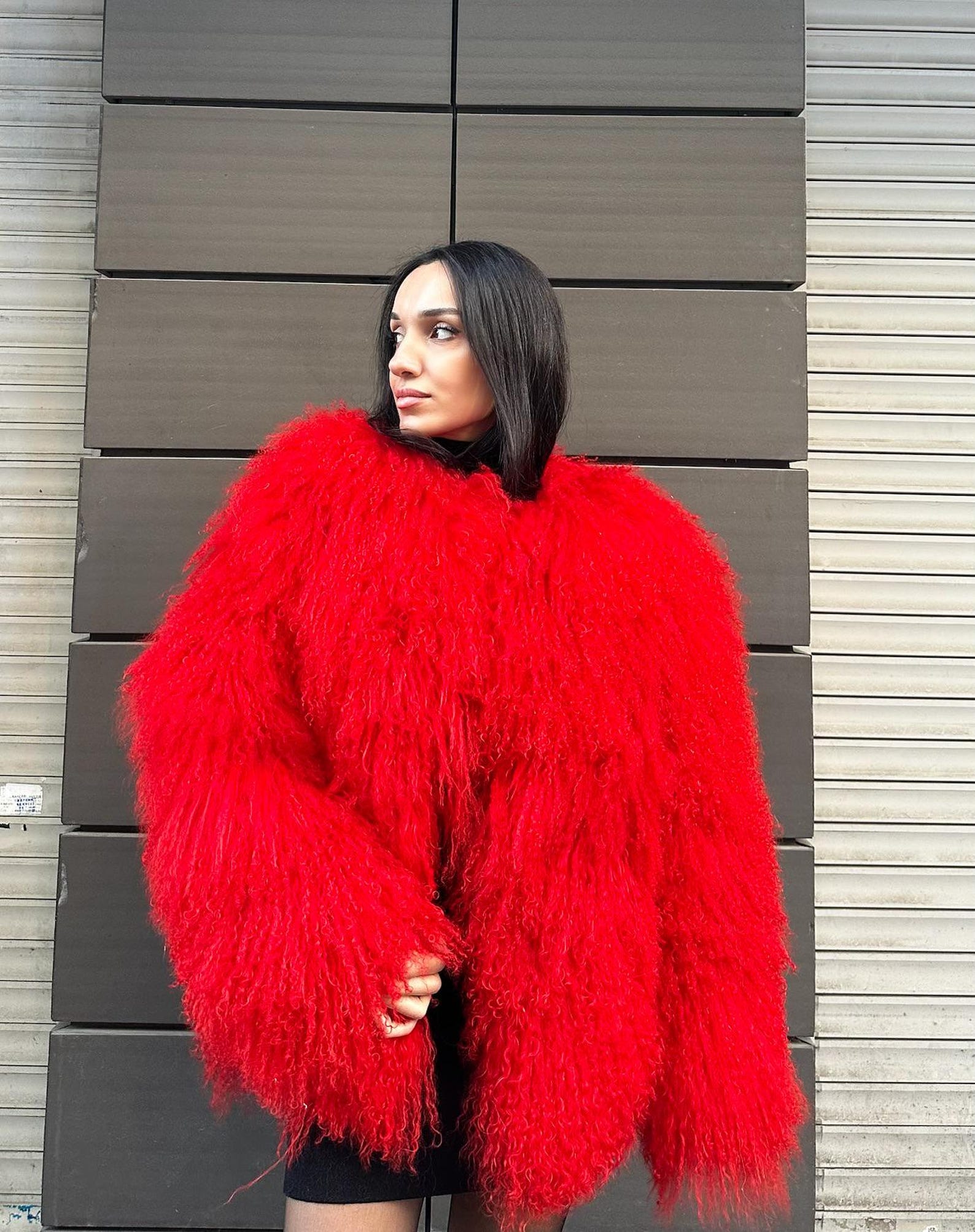 Real Tibetan Lamb Fur Coat, Christmas Coat Mongolian Curly Jacket ...