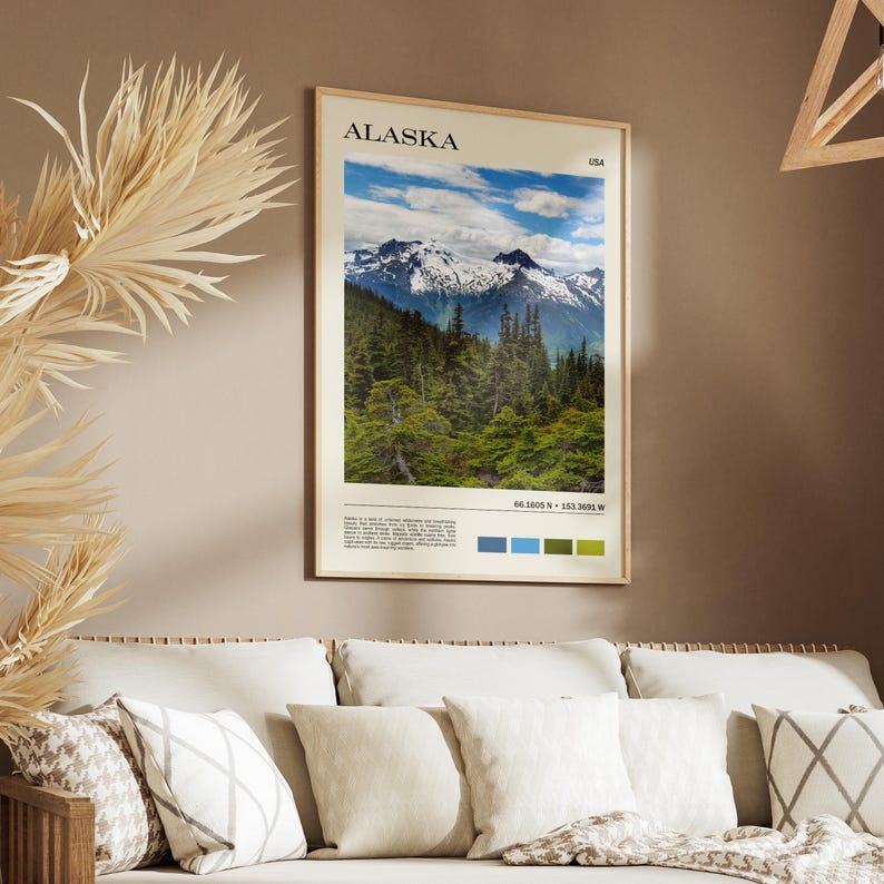 Alaska Wall Art, Alaska Printable Poster, Mountain Home Decor, Gift for ...