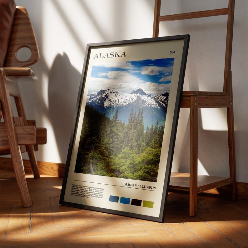 Alaska Wall Art, Alaska Printable Poster, Mountain Home Decor, Gift for ...