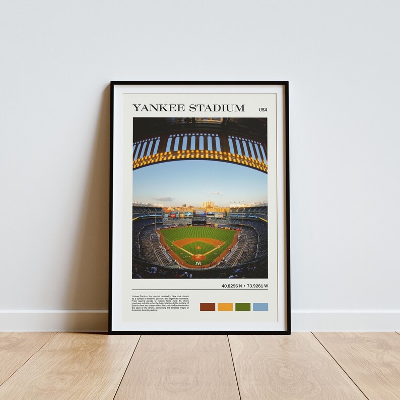 Yankee Stadium Wall Art, NYC Stadium Printable Poster, Baseball Home ...