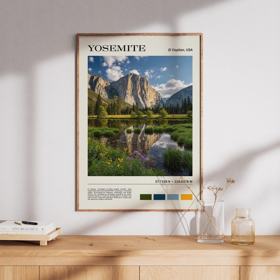 Yosemite Wall Art, El Capitan Printable Poster, Mountain Home Decor ...