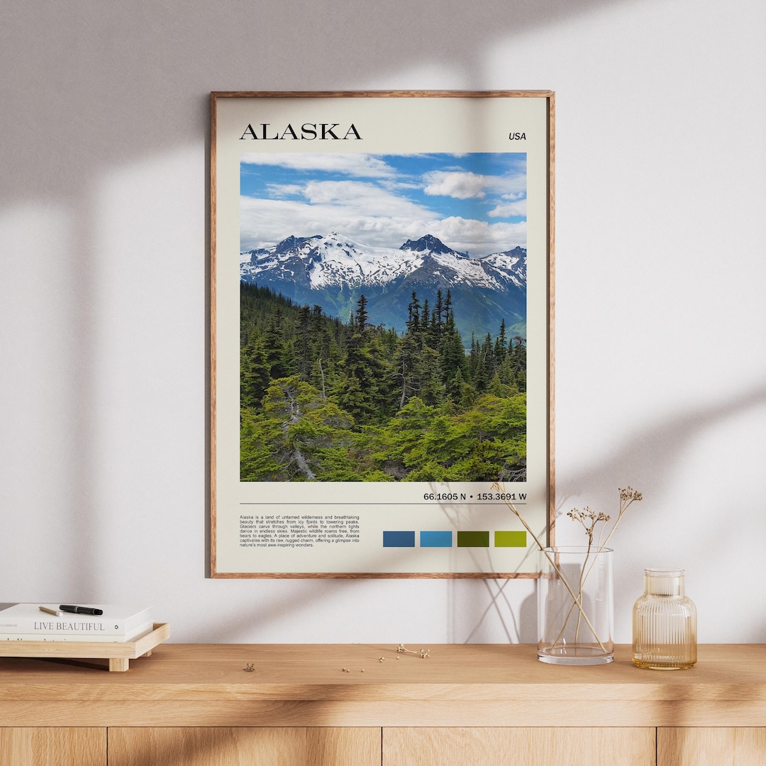 Alaska Wall Art, Alaska Printable Poster, Mountain Home Decor, Gift for ...