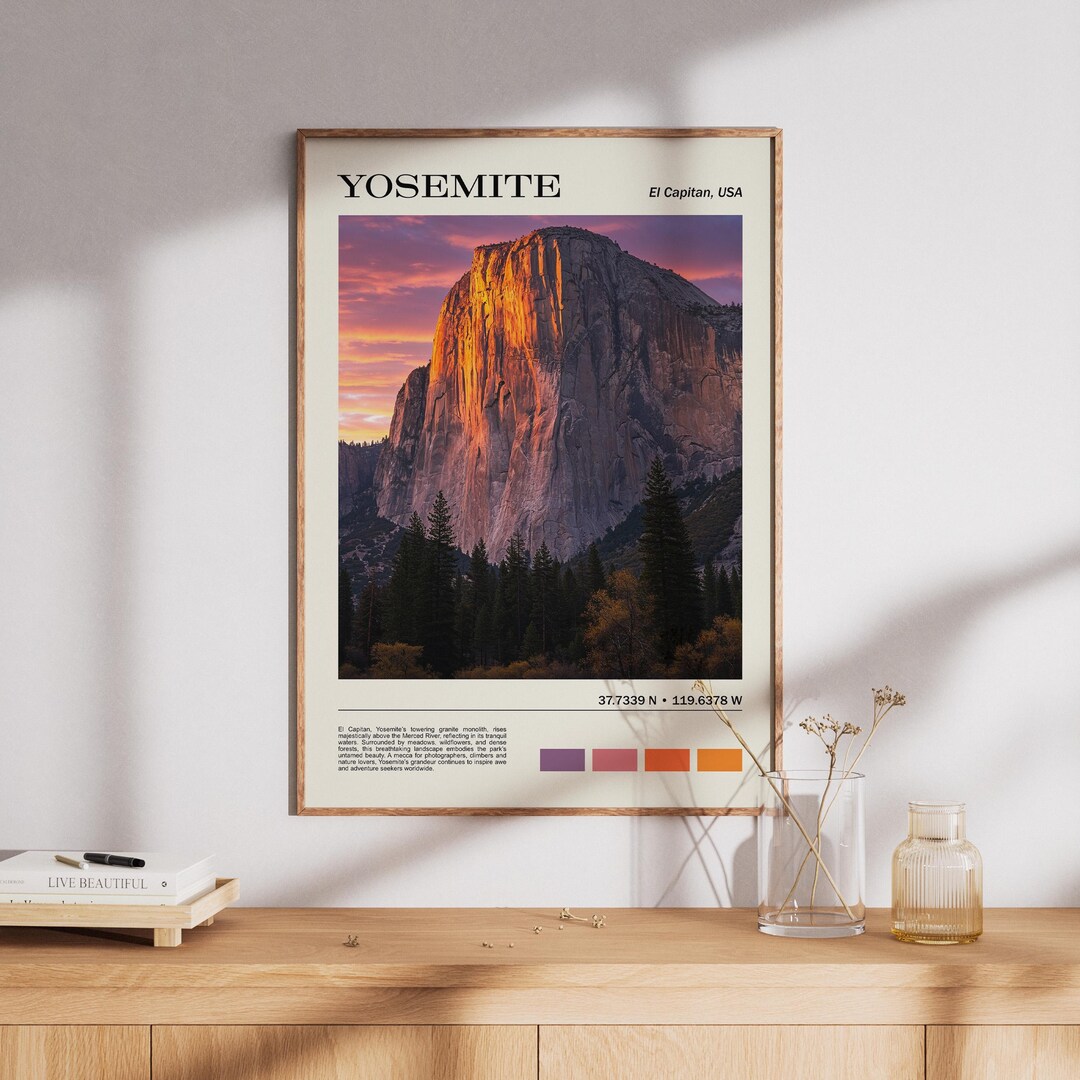 Yosemite Wall Art, El Capitan Printable Poster, Mountain Home Decor ...