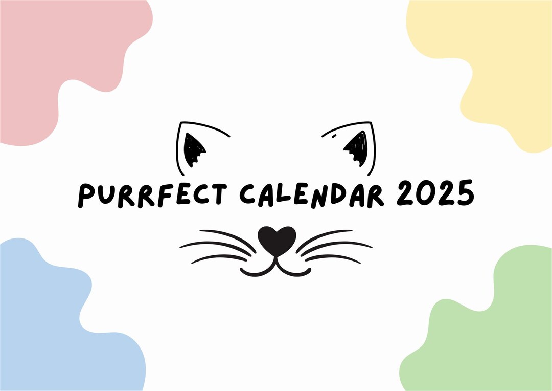 2025 Cat Calendar, Printable Cat Calendar, Editable Calendar Template ...