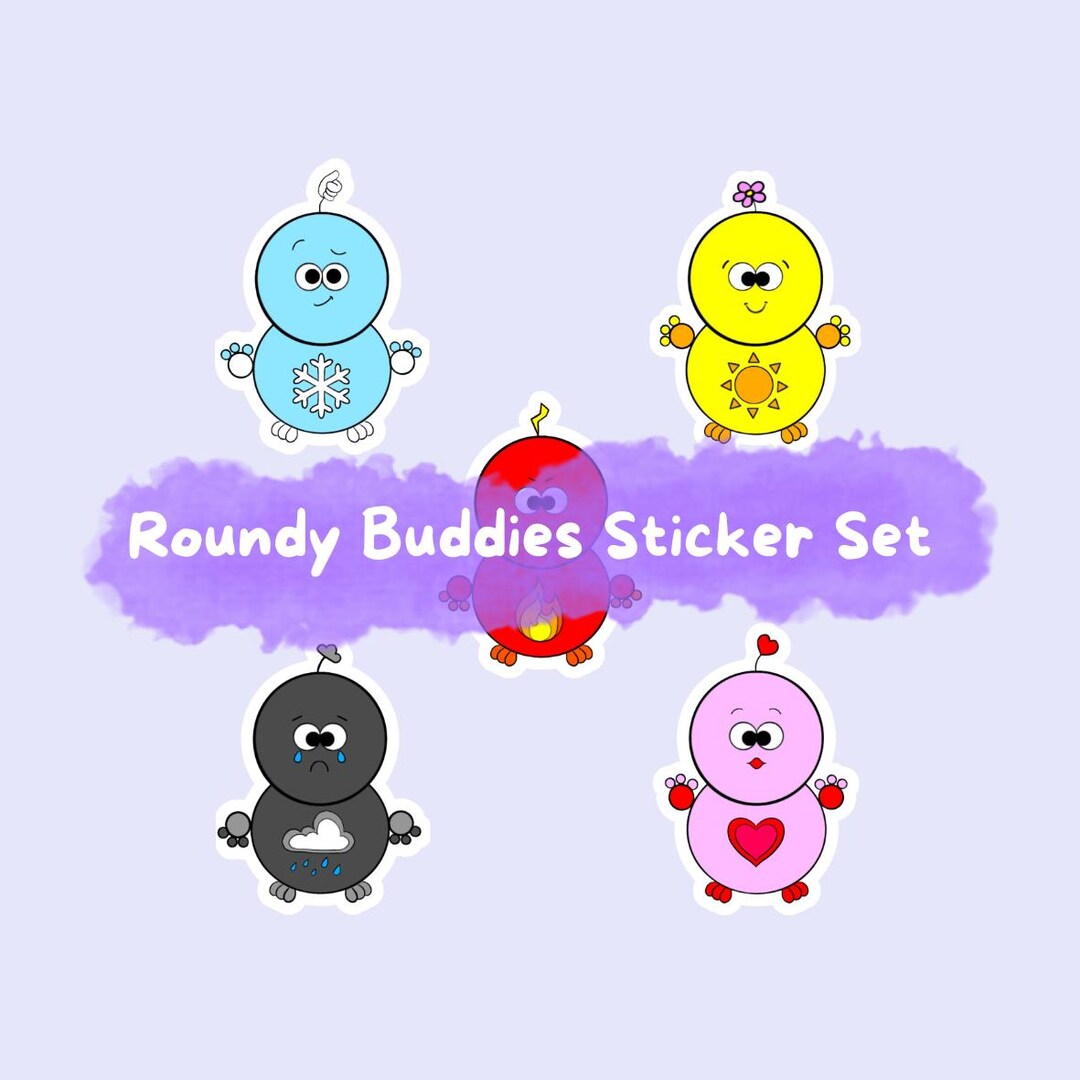 Roundy Buddies Printable Sticker Set - Self-made Original Drawing | PDF ...