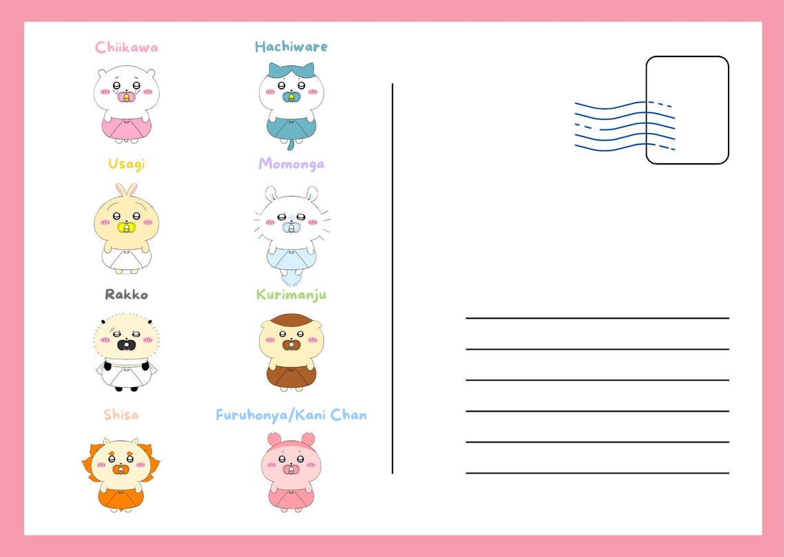 Baby Chiikawa & Friends Postcard, Kawaii Art (digital Download) - Etsy