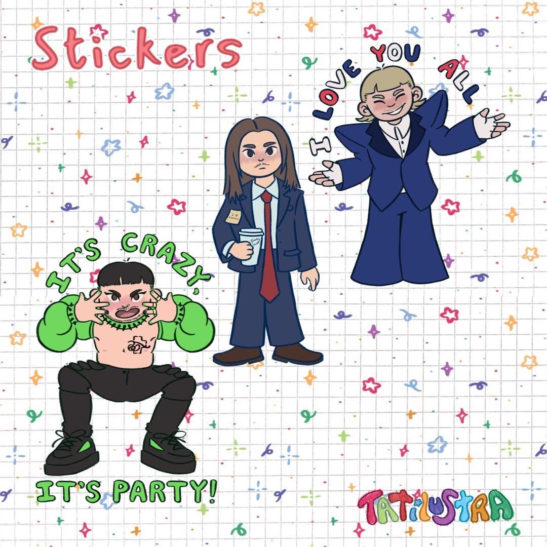 NEW! - Eurovision Stickers - Joost, Kaarija, Tommy Cash, Europapa, Cha ...