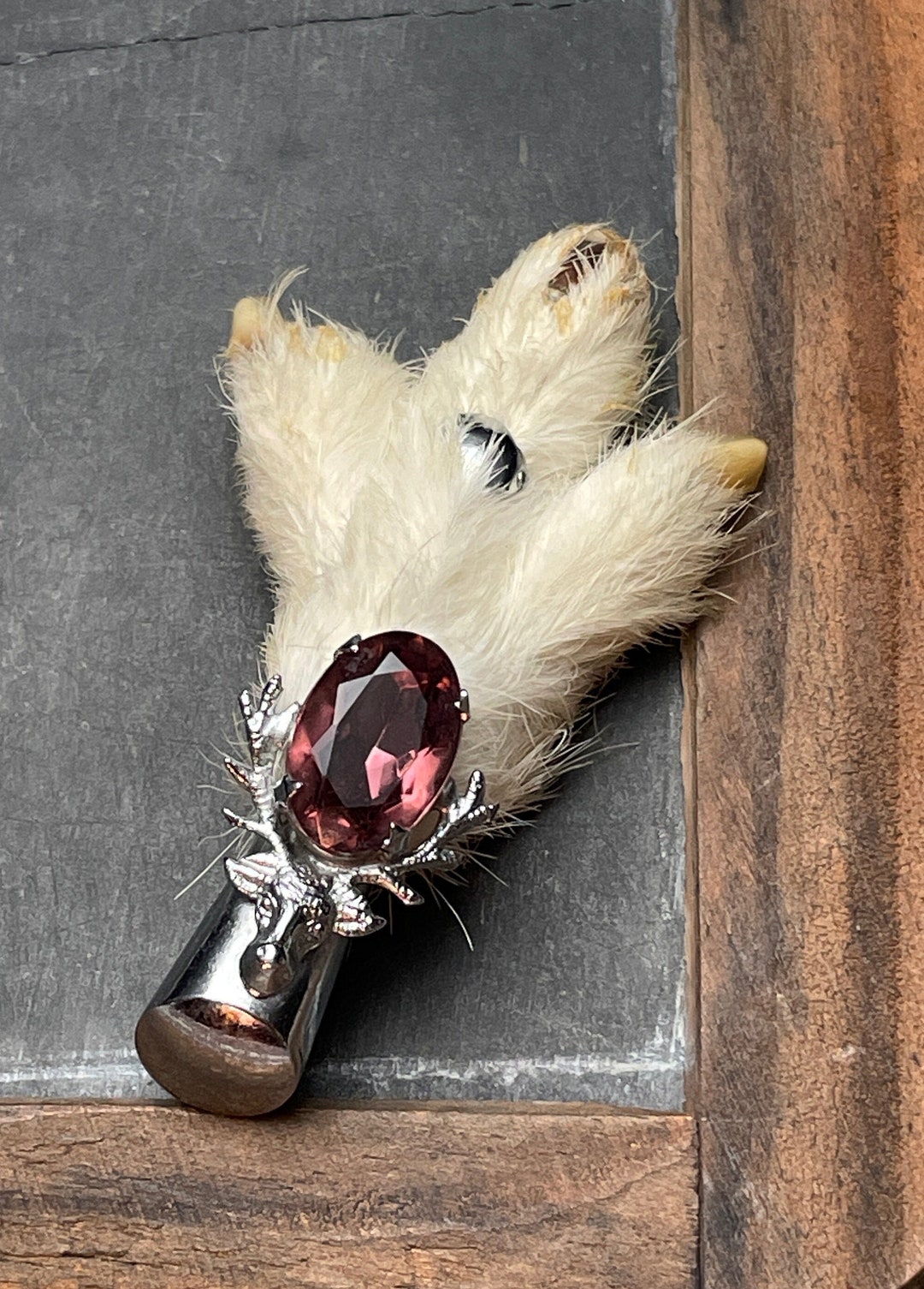 Victorian Scottish Lucky Grouse Claw Kilt Brooch Stag Head Amethyst W ...