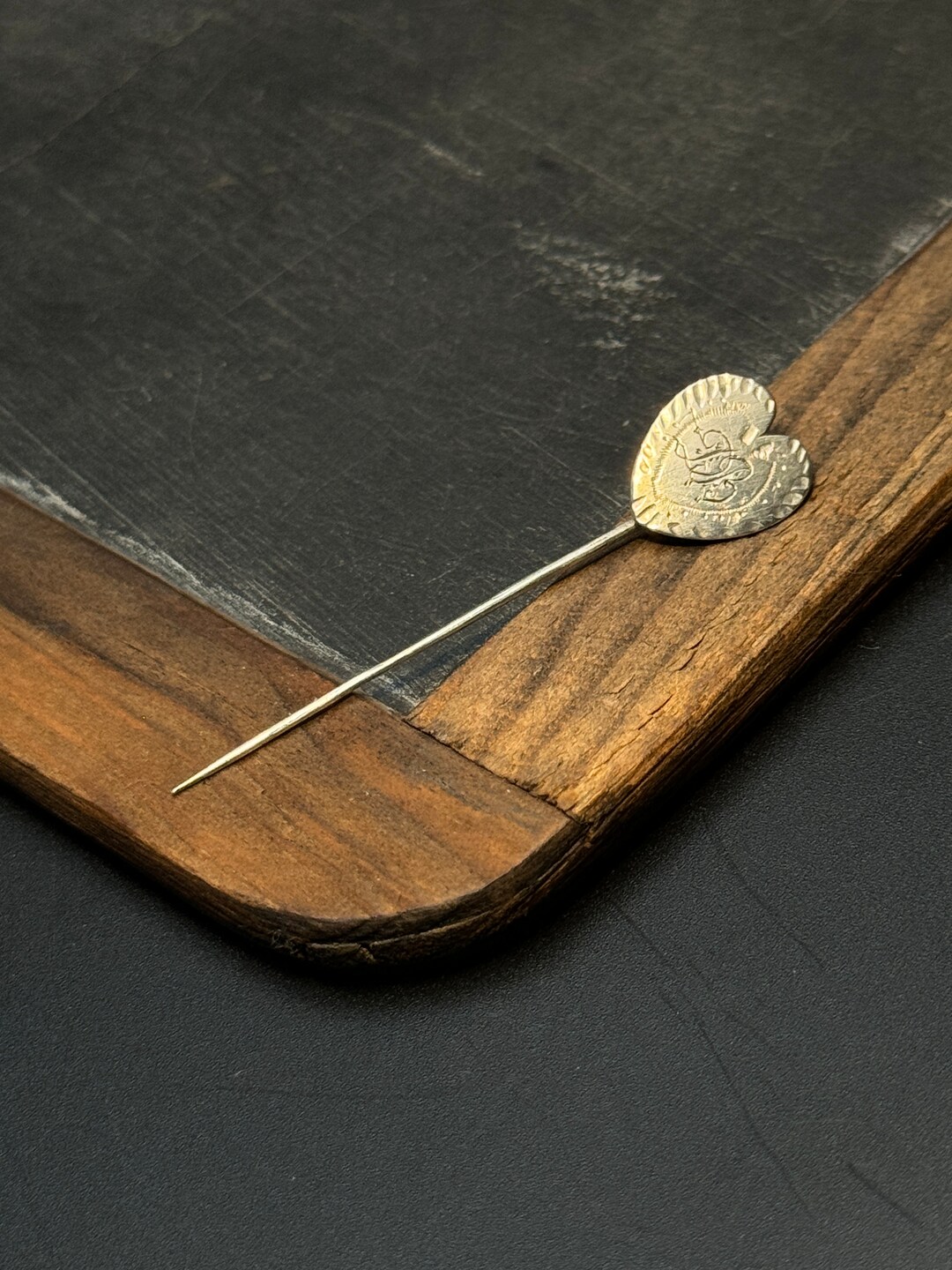 Victorian Sterling Silver Engraved Heart DB Hat Pin Antique - Etsy