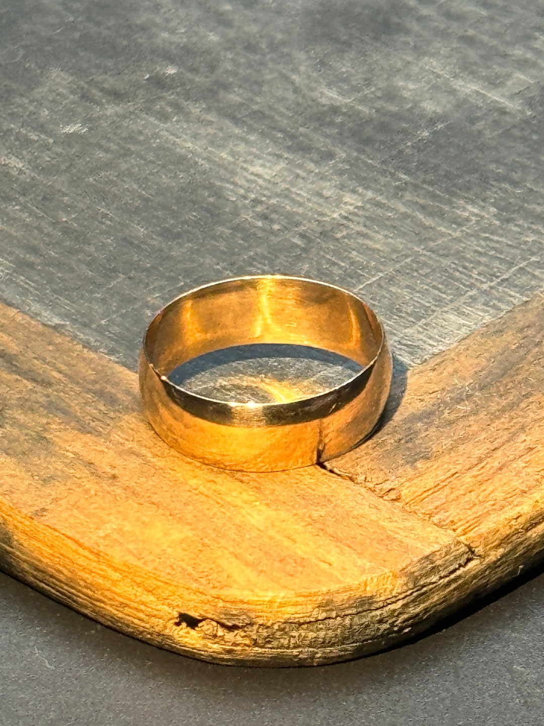 Edwardian Era 14k Rosey Gold 1/4” Wide Domed Wedding Band Size 7.5ish ...