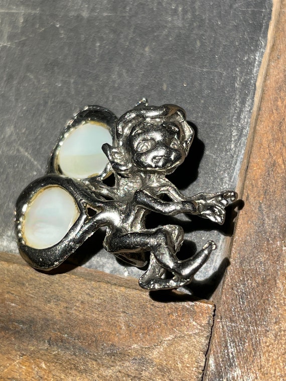 Mid Century Pixie Fairy Elf Sprite Silver Set Mother … - Gem